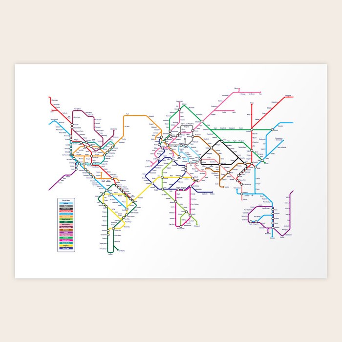 World Metro Subway Map Art Print by artPause - Michael Tompsett | Society6