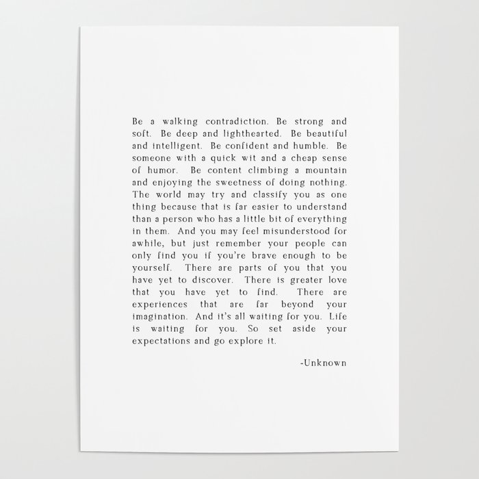 Be A Walking Contradiction Poster By Tutululushop Society6 be-a-walking-contradiction-poster-by-tutululushop-society6