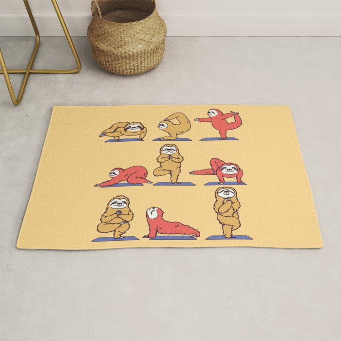 Sloth Yoga Rug by Huebucket | Society6