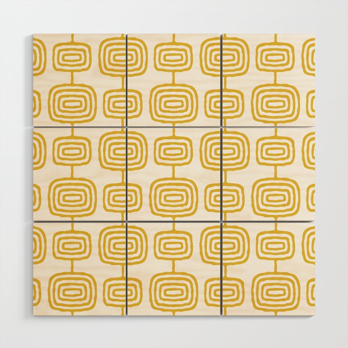 Mid Century Modern Atomic Rings Pattern Mustard Yellow 3 Wood Wall Art ...