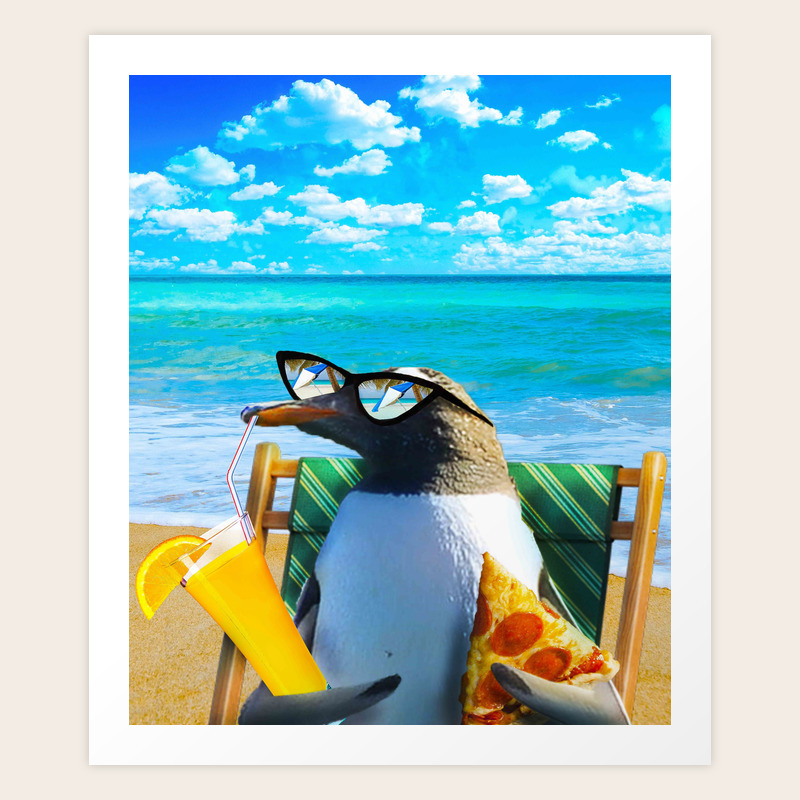 Penguin Eating Pizza