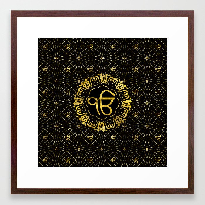 Decorative gold Ek Onkar / Ik Onkar symbol Framed Art Print by ... Decorative gold Ek Onkar / Ik Onkar symbol Framed Art Print by ...