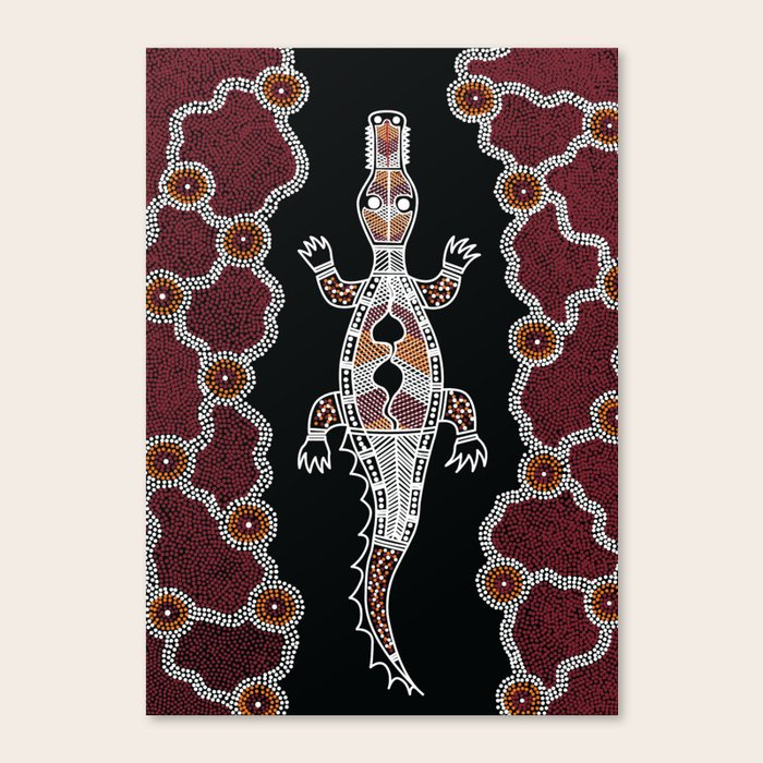 Aboriginal Art Crocodile Authentic Art 2 Canvas Print by Hogarth Arts ...